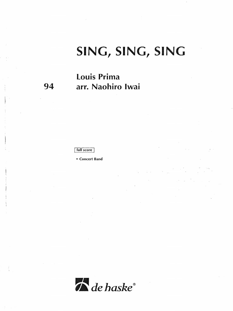 Sing, Sing, Sing Concert Band Score | PDF | Trombone | Brass Instruments