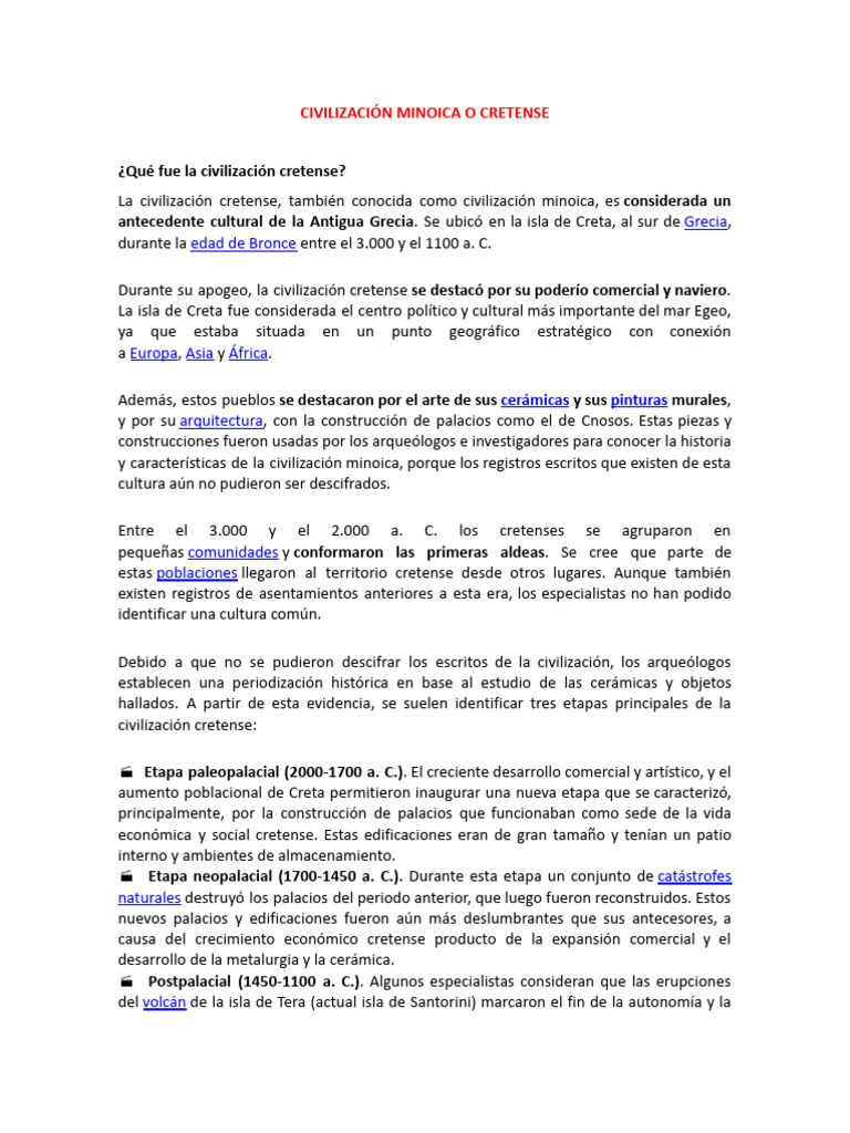 Civilización Minoica: Cultura y Legado | PDF | Minotauro | Creta