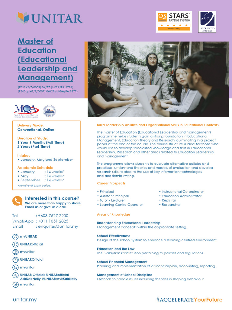 Master of Education (Educational Leadership Management) | PDF ...