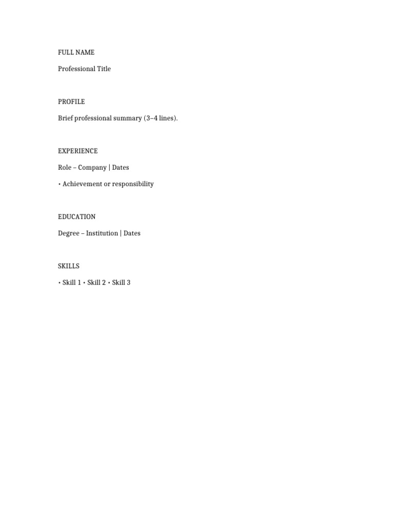 CV Template Classic | PDF