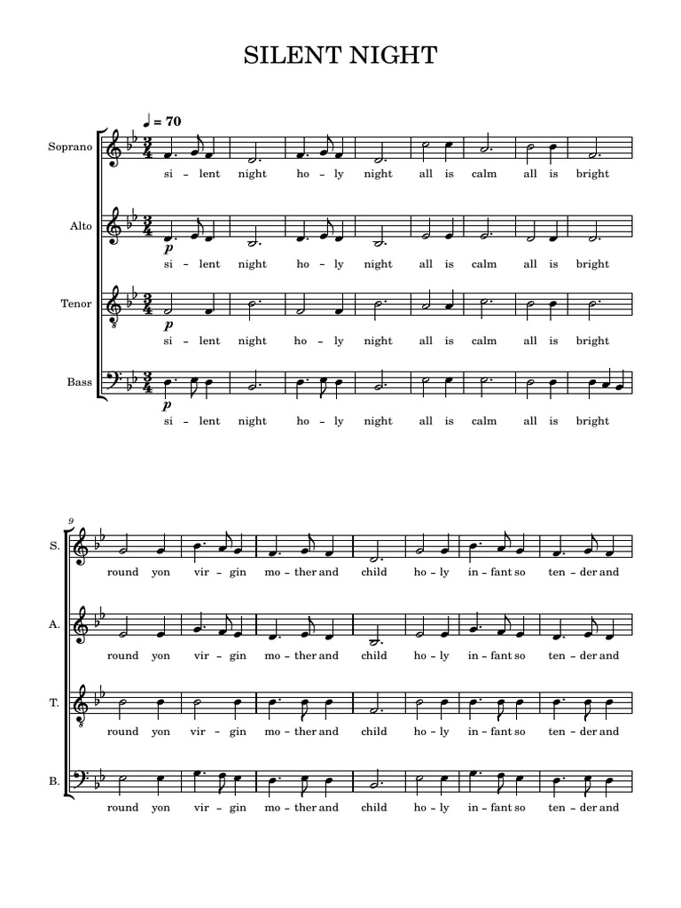 Silent Night | PDF | Vocal Music | Singing