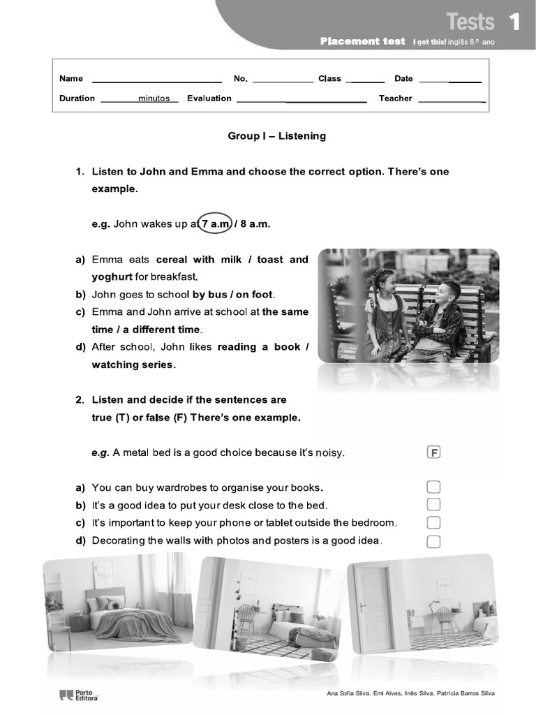 Placement Test 1 | PDF