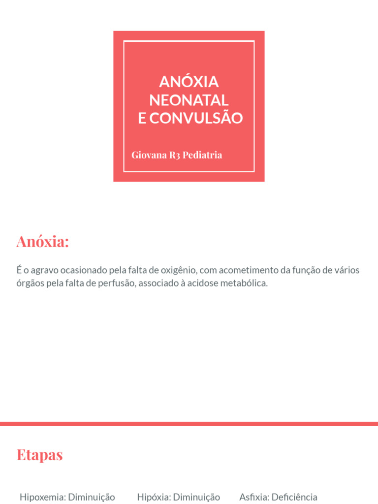 Anóxia Neonatal e Convulsões: Diagnóstico e Tratamento | PDF ...