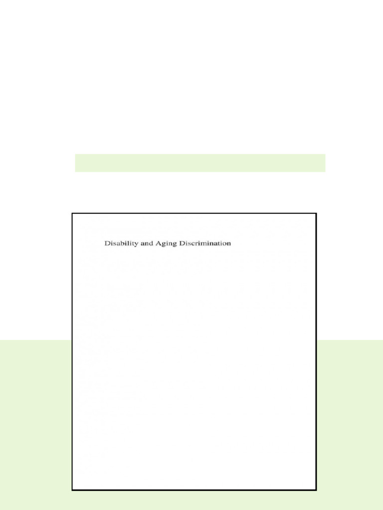 Disability And Aging Discrimination Perspectives In Law And Psychology ...
