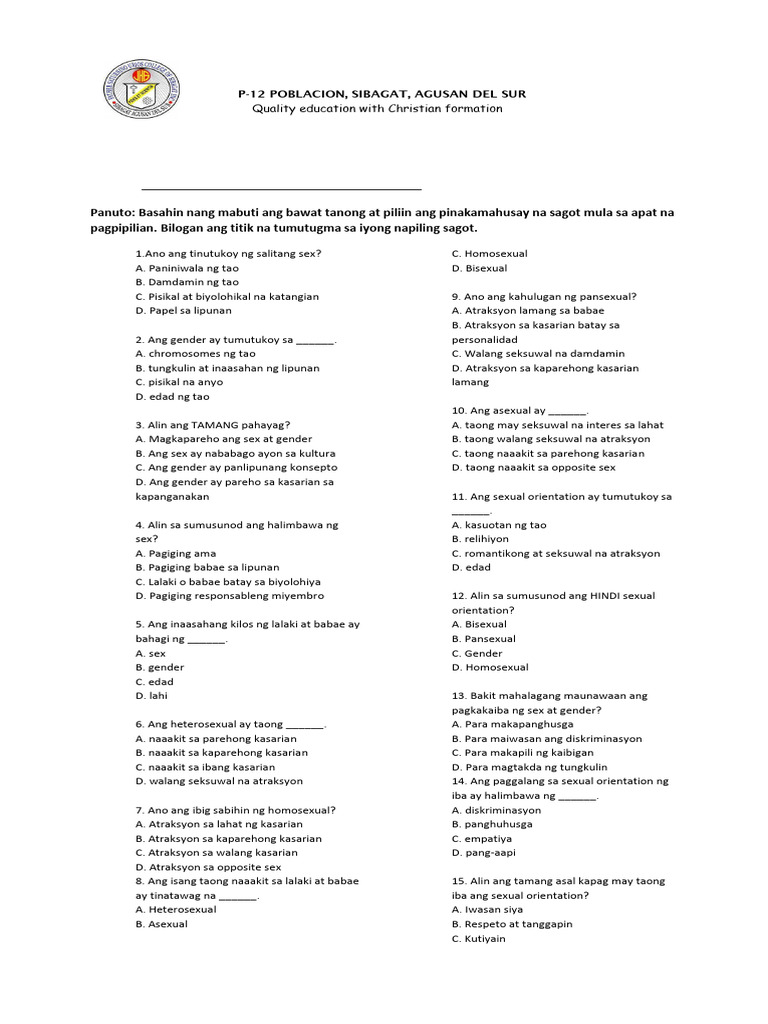 Aral Pan-10 3rd Quarter Exam Ination | PDF