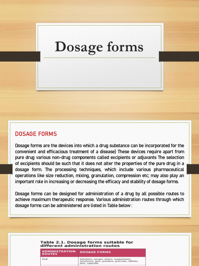 Comprehensive Guide to Dosage Forms | PDF | Tablet (Pharmacy) | Topical ...