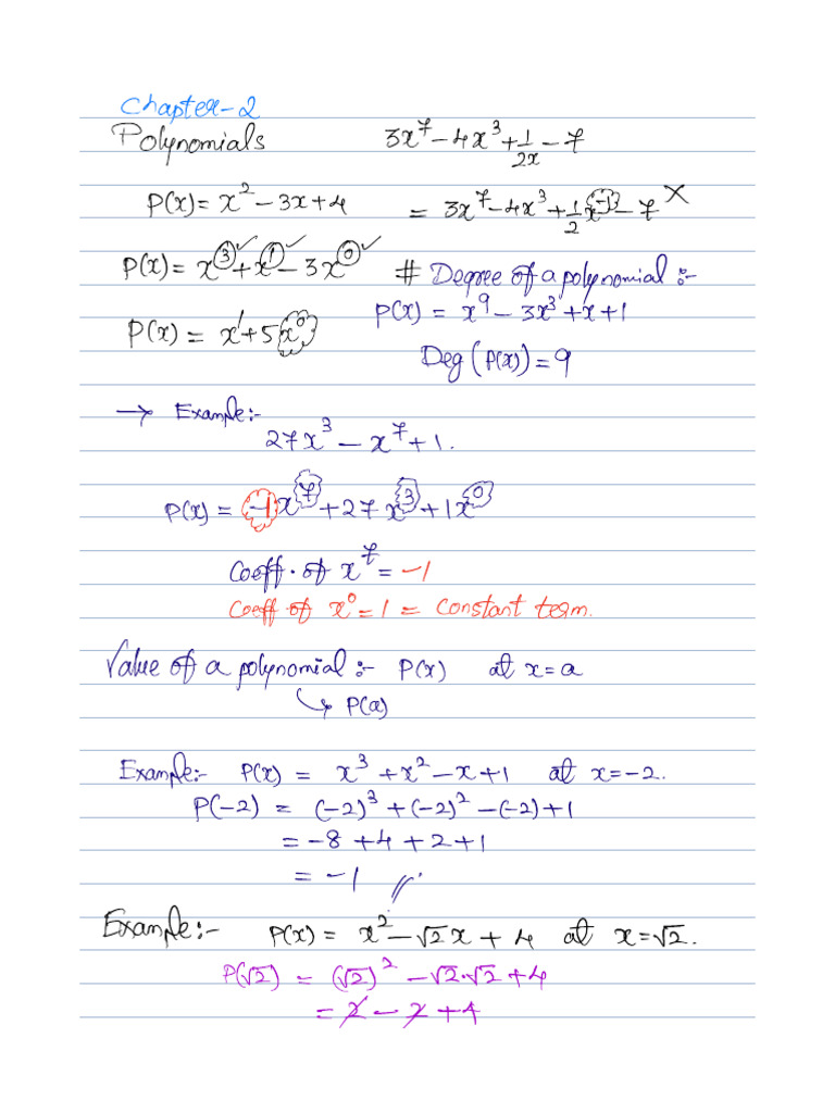 Chapter 2 Polynomials | PDF