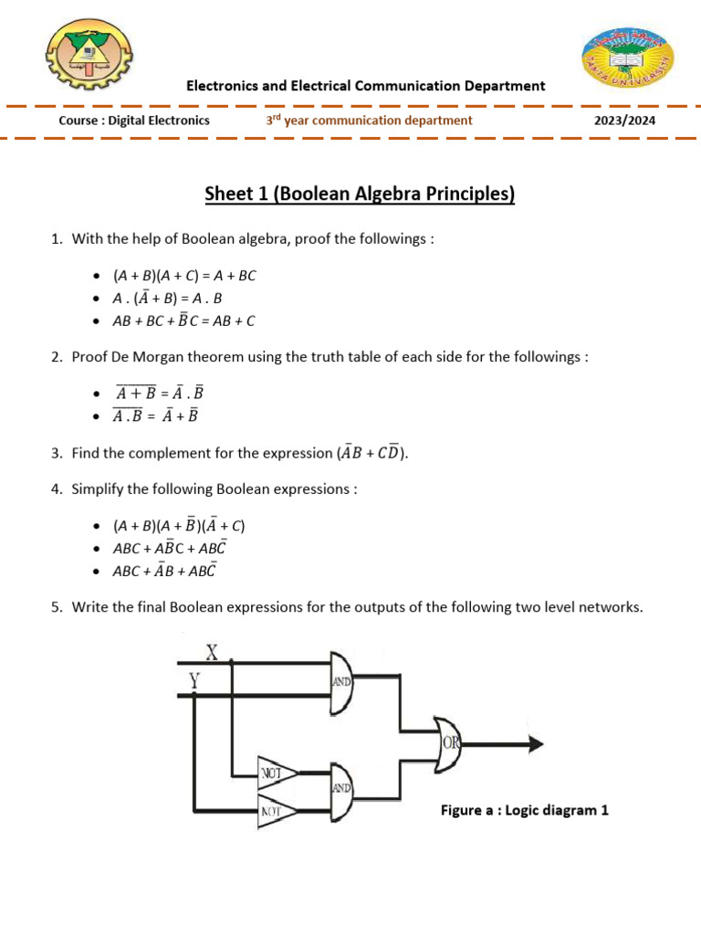 Sheet 02 - Bolean Algebra | PDF