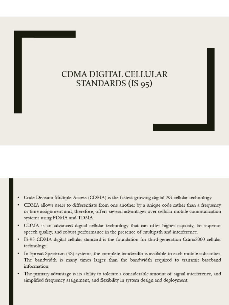 CDMA Digital Cellular Standards Overview | PDF | Cellular Network ...