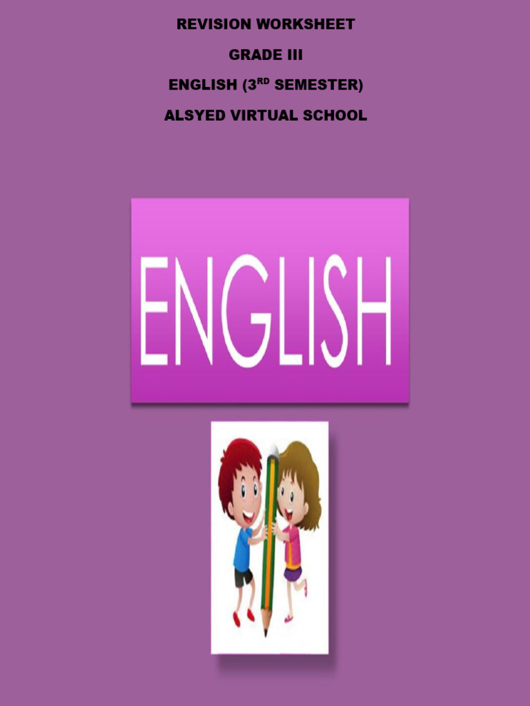 Grade 3 English Revision Worksheet | PDF