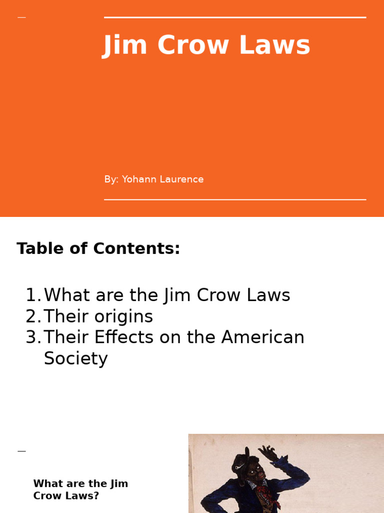 Understanding Jim Crow Laws and Their Impact | PDF