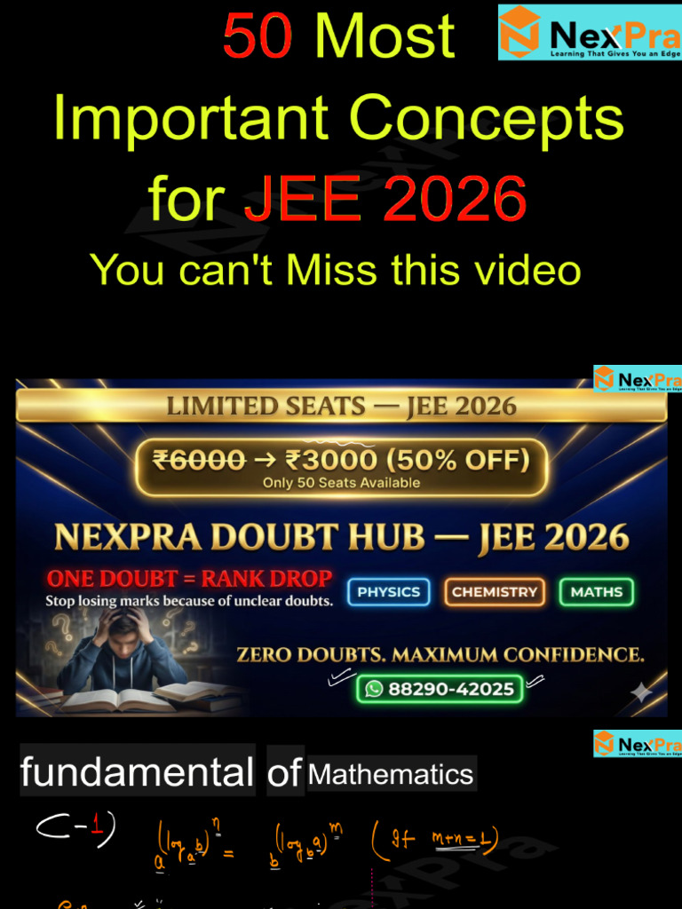 50 Most Important Concepts in Maths | PDF