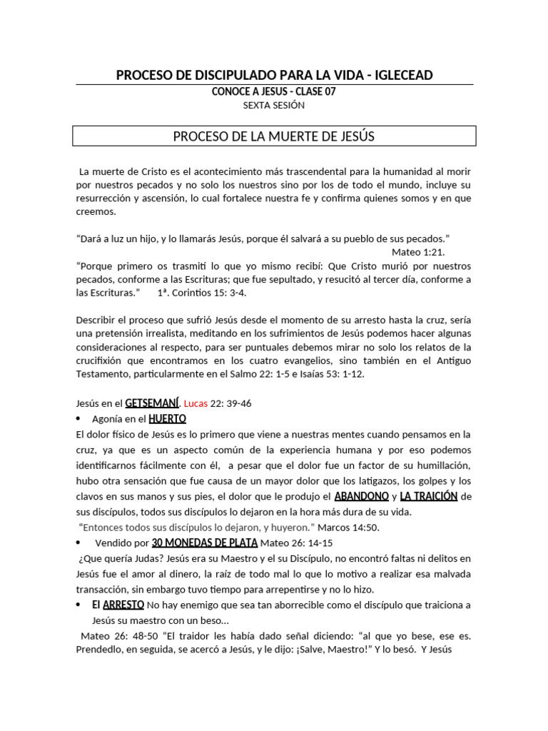 Sexta Sesión Clase 07 PDV Maestro | PDF | Jesús | Crucifixion de jesus