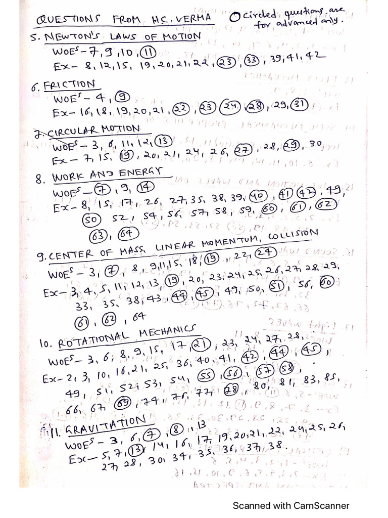 H C Verma Important Questions For Revision | PDF