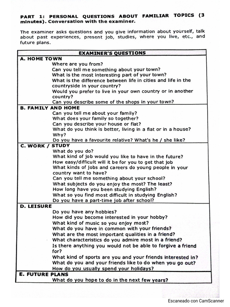 FCE Speaking Exam | PDF