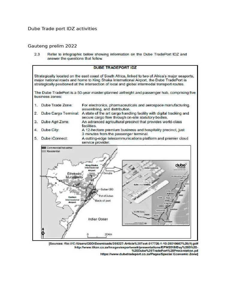 Dube Trade Port IDZ Activities | PDF