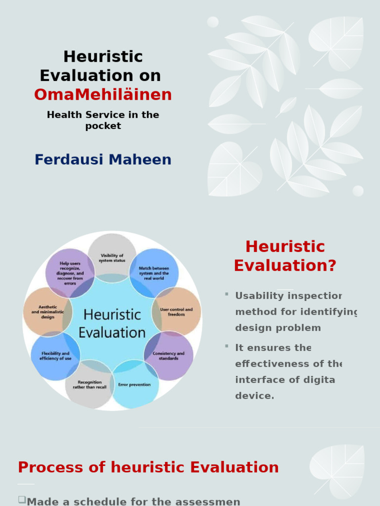 Heuristic Evaluation Presentation | PDF | User Interface | Usability