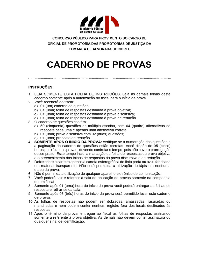 Caderno de provas Alvorada FORMATADO | PDF | Brasil | Sindicato