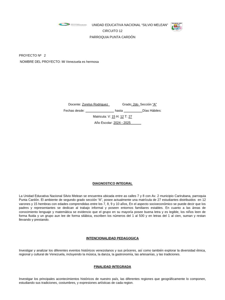 Mi Venezuela Hermosa | PDF | Maestros | Sustentabilidad