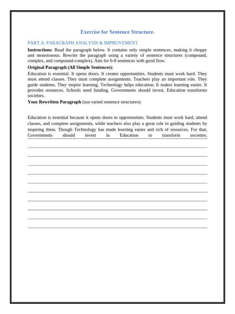English Lecture 1.3 Exercise | PDF | Teachers | Learning