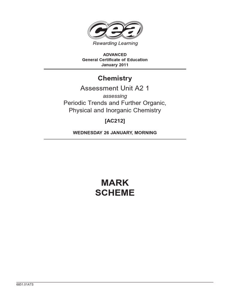 A2AS-CHEM-Past-Papers--Mark-Schemes--Standard-January-Series-2011-8045 ...