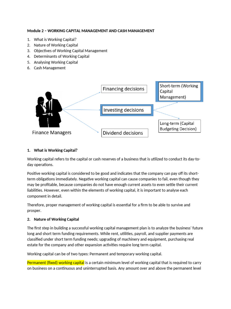 FM - Module 2 - Working Capital | PDF | Working Capital | Accounts Payable