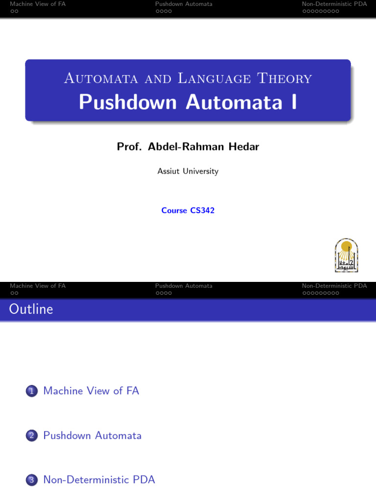 Automata Handouts 07 | PDF | Automata Theory | Models Of Computation