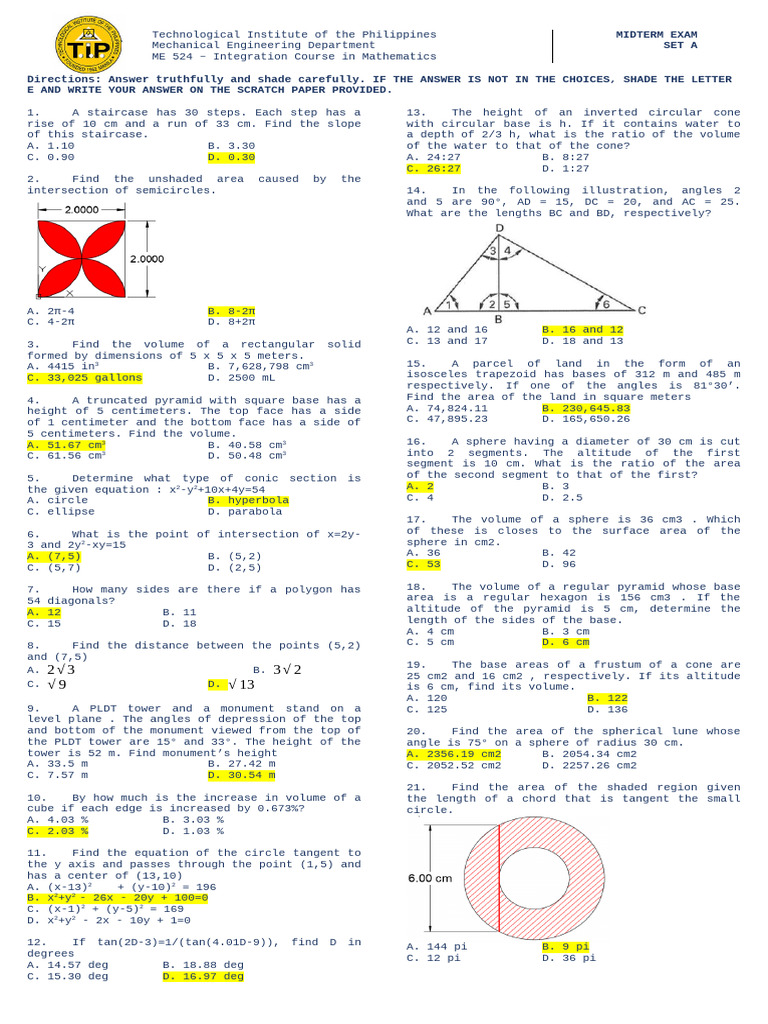 Integ 1 Trigo, Solid, Ana Geom (2) | PDF | Sphere | Area