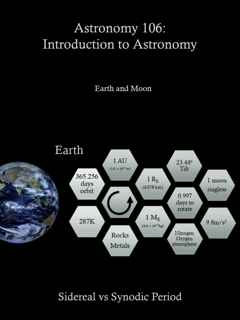 Astro 106 - 16 - Earth and Moon | PDF | Moon | Earth