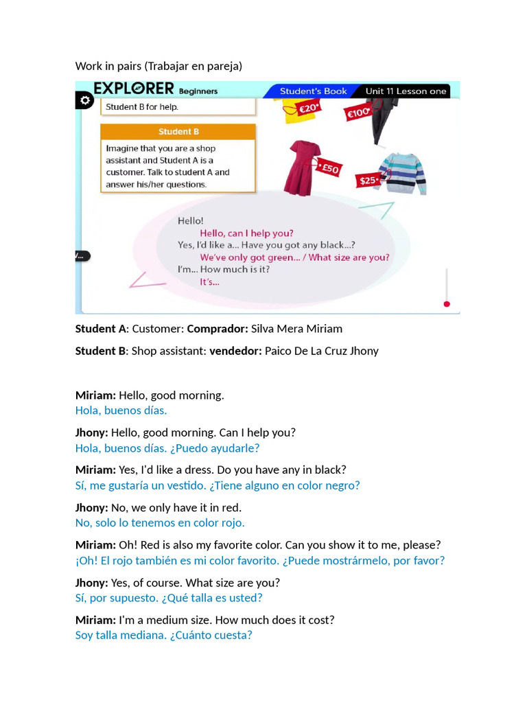 Work in Pairs | PDF