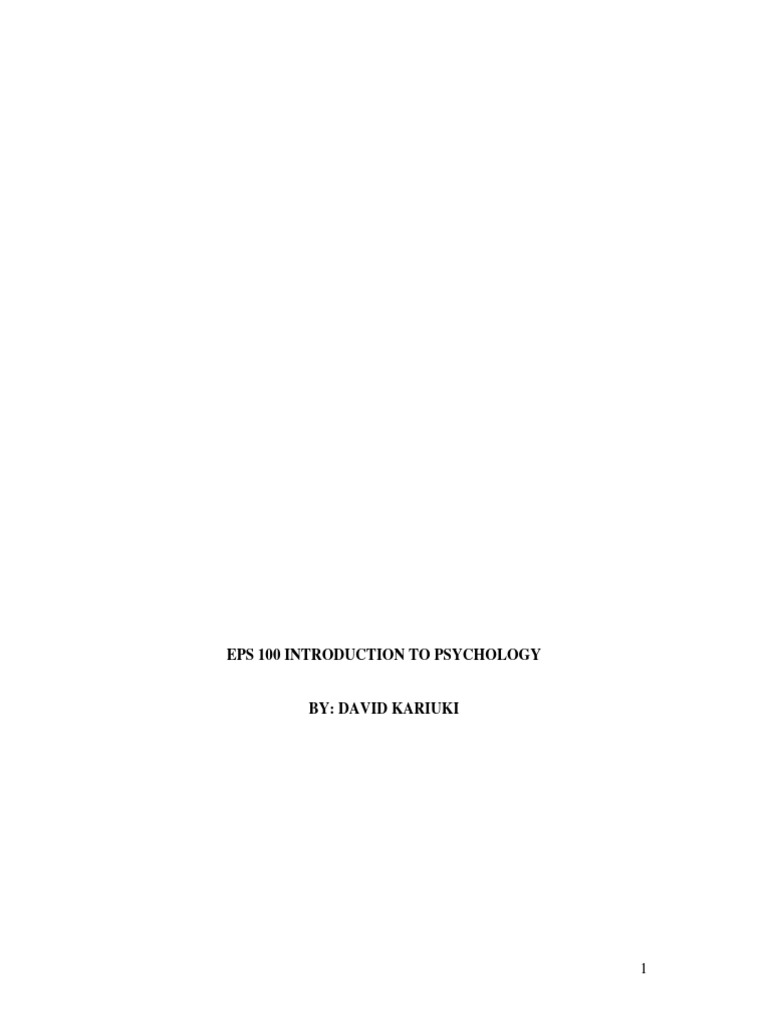 Eps 100 Introduction to Psychology | PDF | Psychology | Nature Versus ...