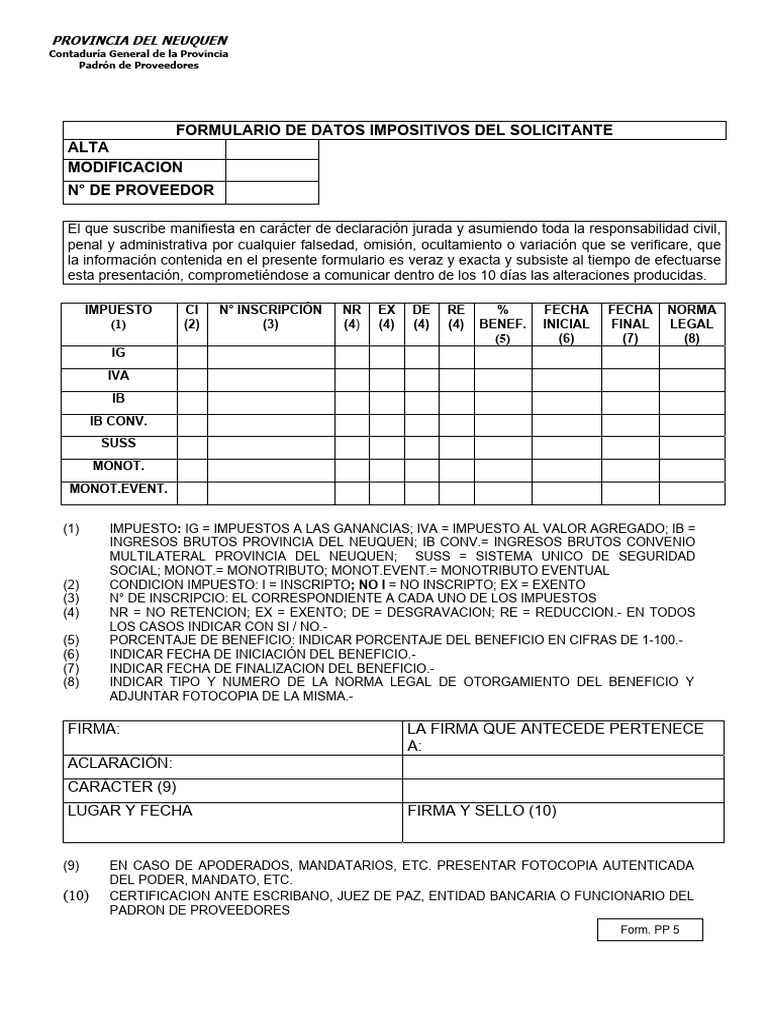 Formulario PP 5 Persona Humana | PDF | Impuestos