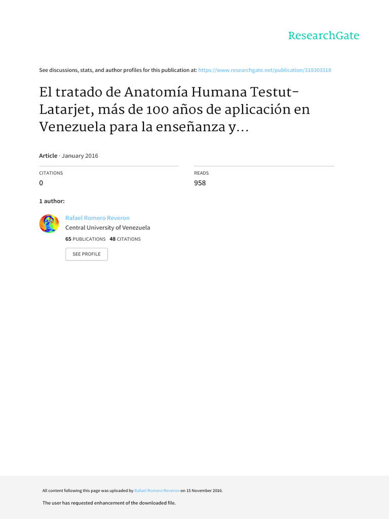 El Tratado de Anatomía Testut - Latarjet | PDF | Biología