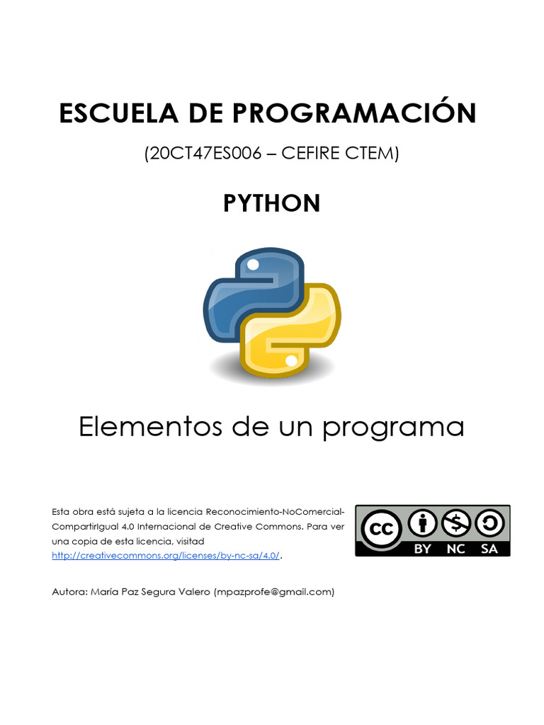 UD1-2 Elementos de Un Programa - Cs | PDF | Python (lenguaje de ...