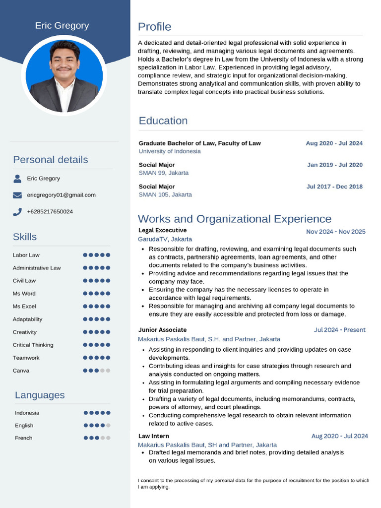 CV Eric Gregory | PDF