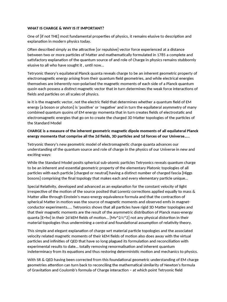 WHAT IS CHARGE and why is it important | PDF | Matter | Force