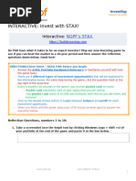 STAX Investing Game Reflection Guide | PDF | Investing | Index Fund