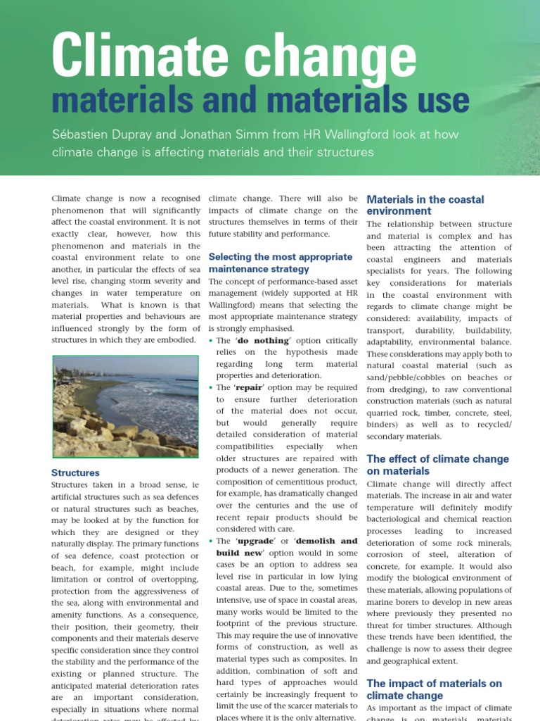 Climate Change Effects on Coastal Materials | PDF | Climate Change ...