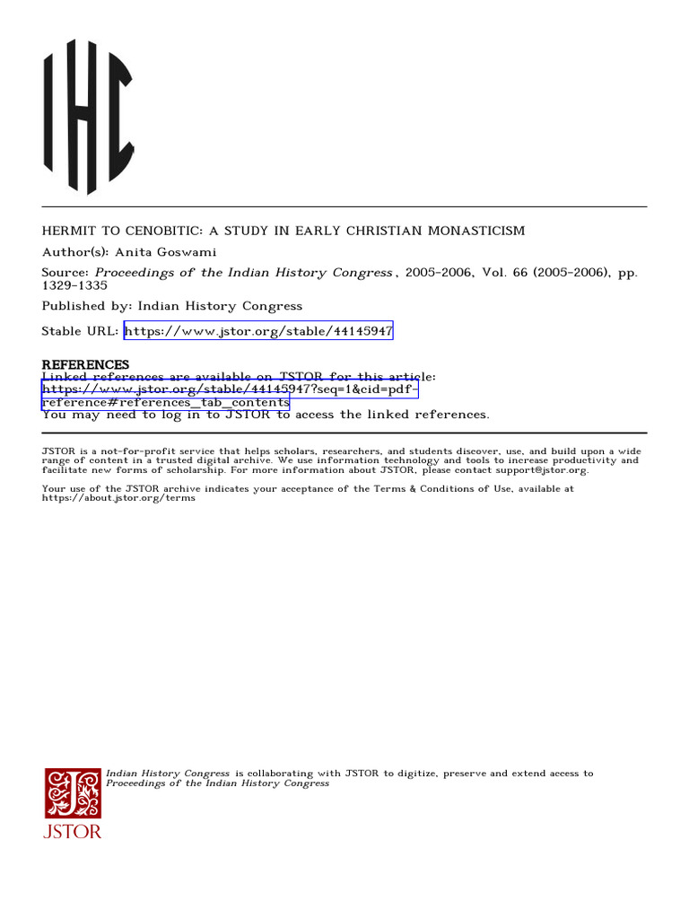 origens do monasticismo hermits and cenobitics | PDF | Monasticism ...