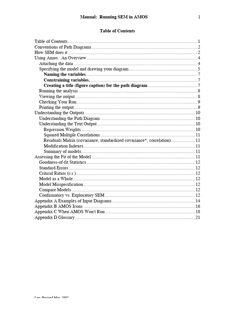 SEM Analysis Guide for AMOS Users | PDF | Structural Equation Modeling ...