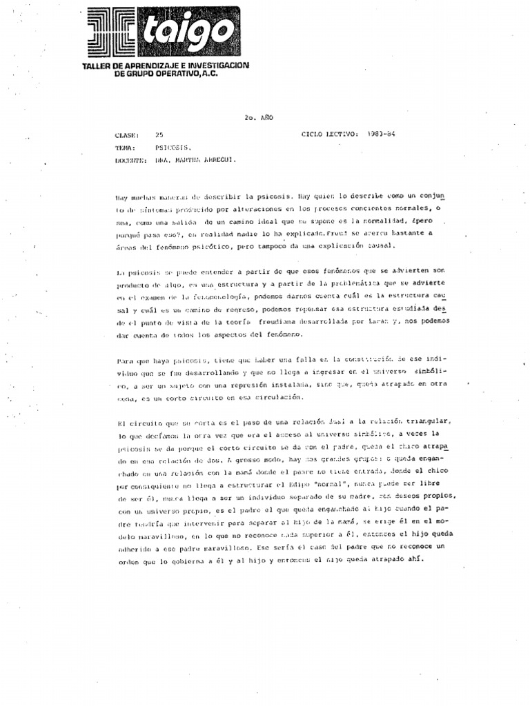 Arregui Psicosis | PDF