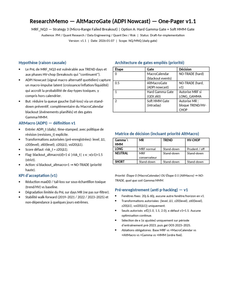 Stratégie MRF_NQ3 : Gestion des Risques | PDF