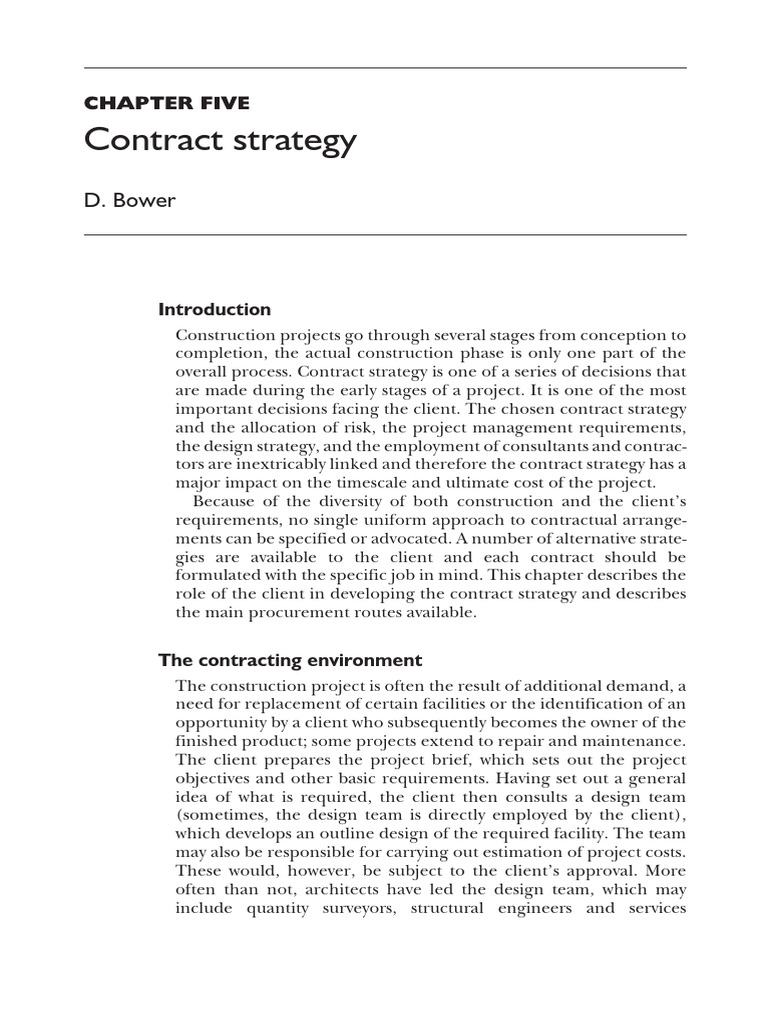 Construction Contract Strategy Overview | PDF | Project Management | Risk