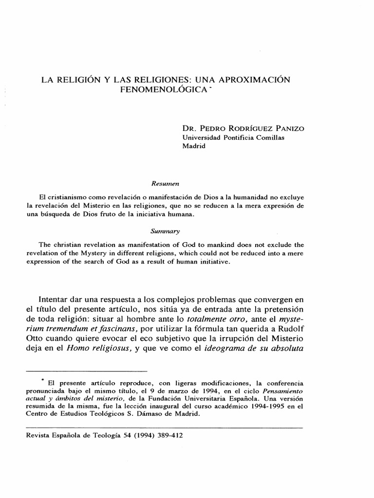 01-La Religion y Las Religiones | PDF | Teología | Dios
