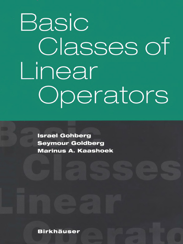 [Israel Gohberg, Seymour Goldberg, Marinus a. Kaas(BookFi) | PDF