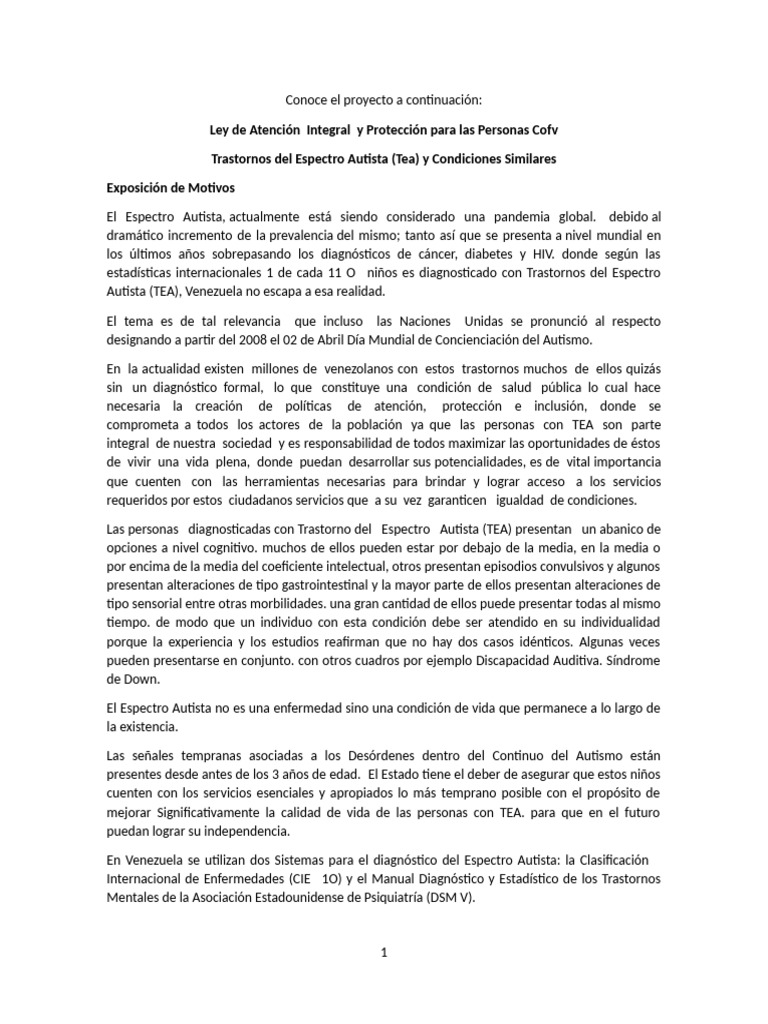 Ley de Atención Integral y Protección para Las Personas Cofv | PDF ...