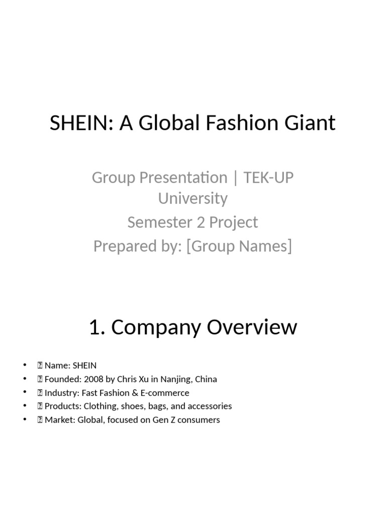 SHEIN: Fast Fashion's Global Impact | PDF