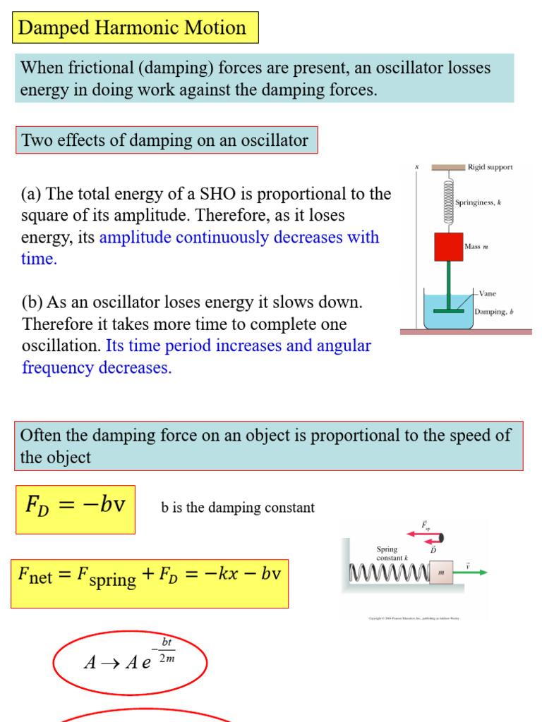 Damped Harmonic Oscillator 2025 Annotated | PDF | Oscillation | Damping