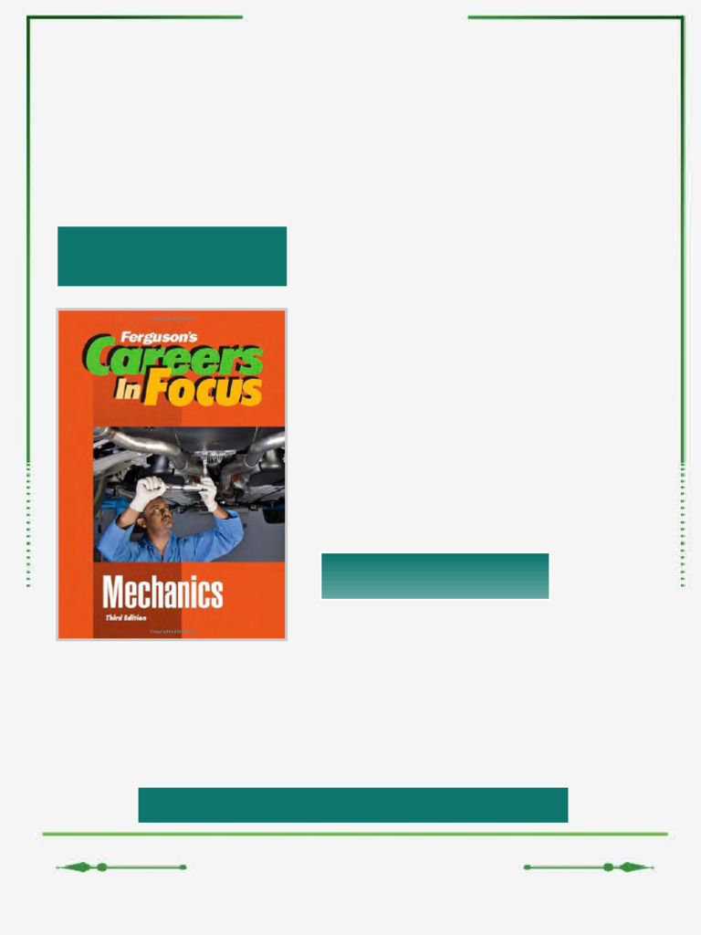 Careers in Focus Mechanics 3rd Edition Ferguson s Careers in Focus Jg ...