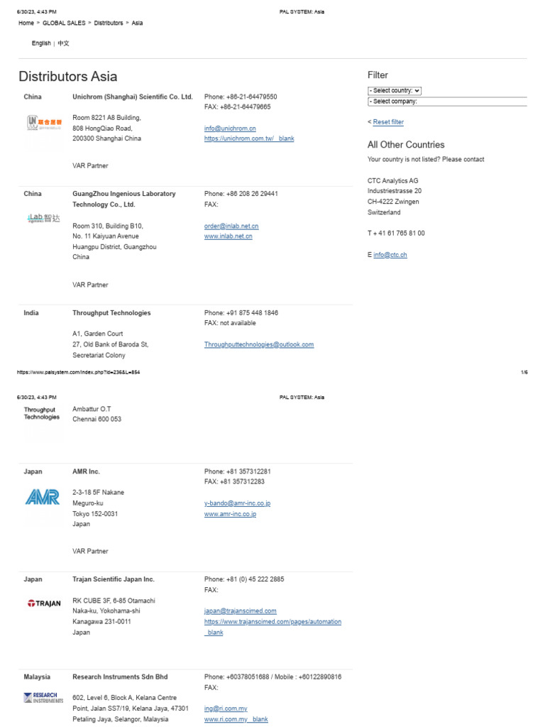 PAL SYSTEM - Asia Distributors | PDF